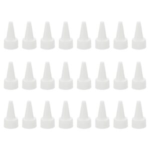 patikil twist bottle caps, 24pcs 24/410 squeeze bottle cap replacement caps for glue dispensing bottles dispensing caps paint bottles, white