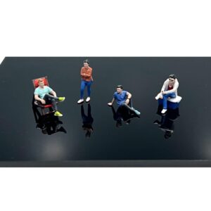 Hanging Out 2" 6 Piece Diecast Figure Set (4 Figures, 1 Seat, 1 Cooler) Limited Edition to 3600 Pieces Worldwide for 1/64 Scale Models by American Diorama AD-76518MJ