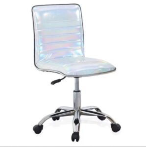 westerly soft padded iridescent swivel desk chair (21.5" l x 16.5" w x 30.0" h)