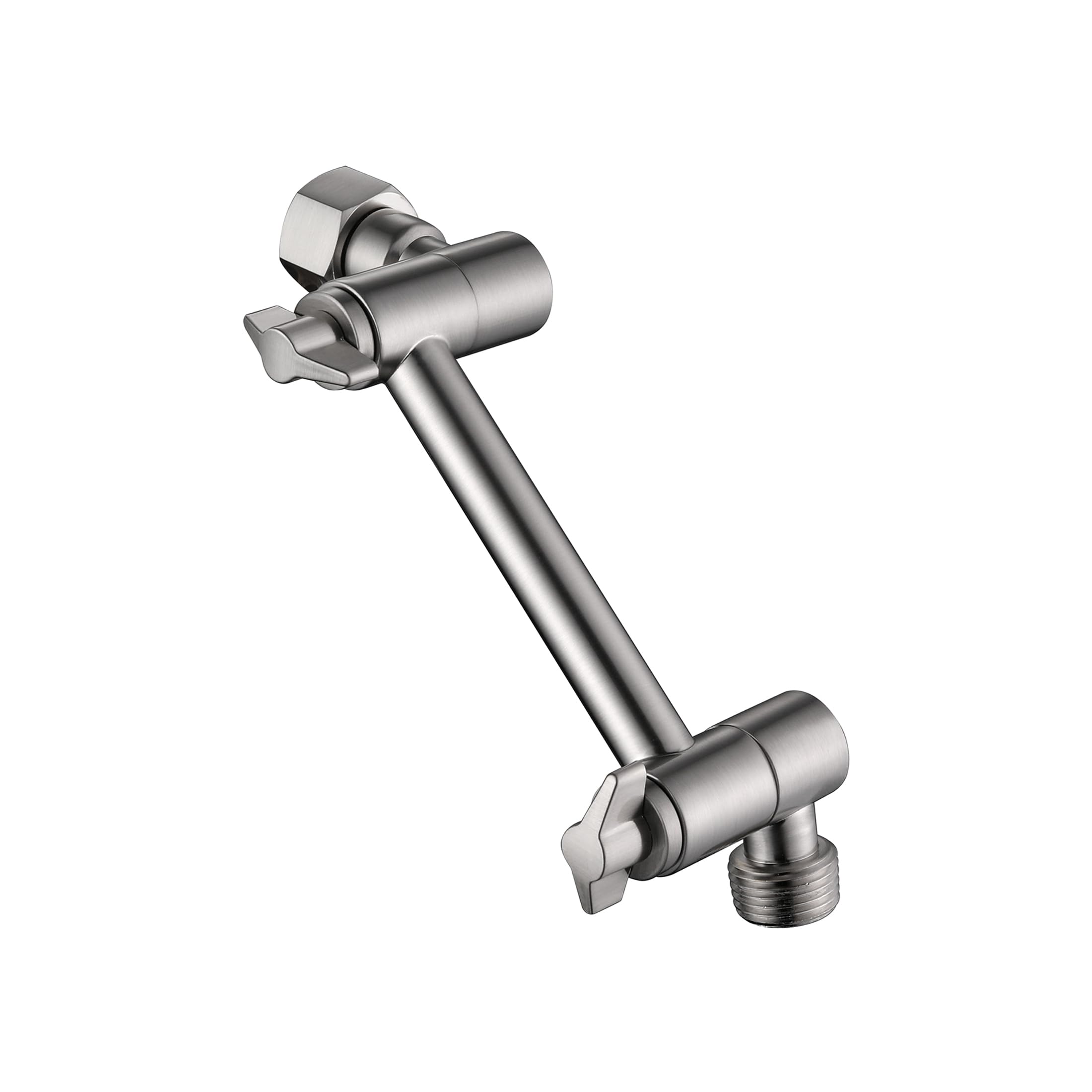 Senhozi Adjustable Shower Arm Extension, Brushed Nickel 4 Inch Shower Head Extension Arm to Lower or Raise Rain or Handheld Shower Head to Your Height & Angle, SE003BN