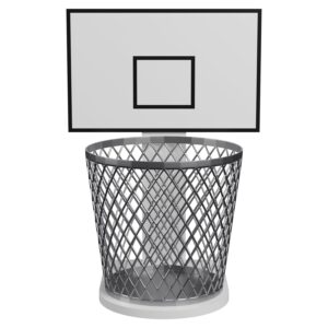 sihpto basketball trash can holder(excluding trash can)，wastebasket backboard，white wooden basketball mini rack bedroom office kitchen living room fun trash can