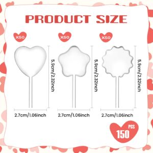 RONRONS 150 Pieces Plastic Cupcakes Pipettes 3 Shapes Mini Disposable Squeeze Dropper, 4ml Liquid Strawberry Transfer Injectors, Shots Tubes for Jam Chocolate Ice Cream Heart Star Flower