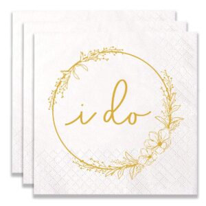 100 pack of i do disposable paper napkins for wedding party engagement bridal shower party table decorations