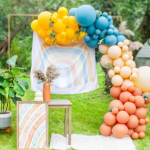 Beaumode Here Comes the Son Balloon Arch Garland Kit 149pcs for Retro Sun Baby Shower First Trip Around the Sun Sunshine Theme Birthday Kids Groovy Boho Party Backdrop Decoration (Slate Blue)