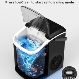 COWSAR Nugget Ice Maker Countertop, Chewable Pebble Ice 34Lbs Per Day, Crunchy Pellet Ice Cubes Maker Machine with Self Cleaning, Compact Portable Design for Home/Kitchen/RV/Office