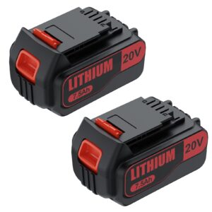 7.5ah replacement for black and decker 20v lithium battery compatible for black decker 20v battery lbxr20 lbx20 lb20 lb2x4020-ope lbxr20b-2 lst300 lst220 2packs