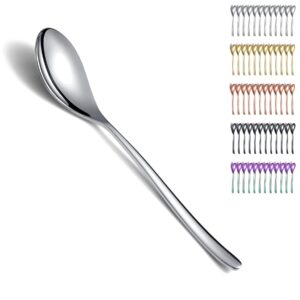 kyraton dinner spoons set of 12 pieces, 8" stainless steel table spoons, soup spoons, spoons silverware set, dishwasher safe