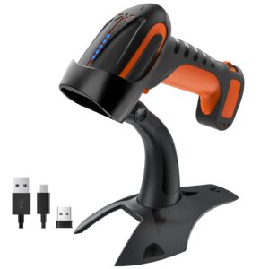 tera barcode scanner wireless 2d qr: pro version all new battery level indicator 2500mah industrial drop-proof 1d 2d qr bar code reader works with bluetooth 2.4g for windows mac android ios 8100pro