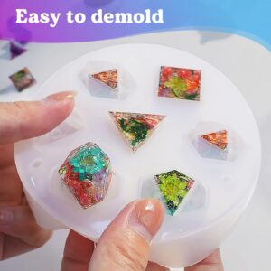 LET'S RESIN Dice Resin Molds Silicone, DND Dice Epoxy Resin Molds with 7 Standard Polyhedral Stereoscopic Dice Cavities, Silicone Molds for Epoxy Resin, DIY Dices Making, Table Board Game