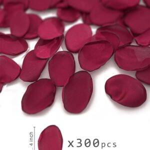 Karoro 300pcs Silk Rose Petals Burgundy Flower Petals for Wedding Flower Girl Basket Aisle Scatter Dinner Table Centerpieces Party Bridal Shower Romantic Night Decoration