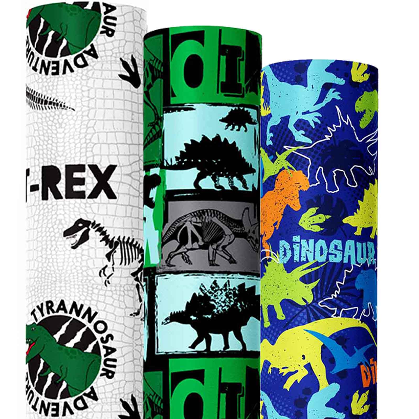 We Moment Dinosaur Wrapping Paper Rolls 3 Rolls 17 inch X 120 inch Happy Birthday Wrapping Paper Girl Kids Boy Dinosaur Wrap Paper For Dinosaur Party Birthday Wrapping Paper