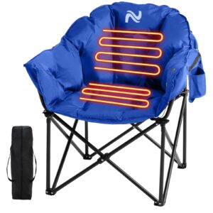 mophoto heated camping chair, portable heated camping chairs outdoor, padded oversized heated folding chairs outdoor sports, heating lawn chair patio lounge chairs for adults