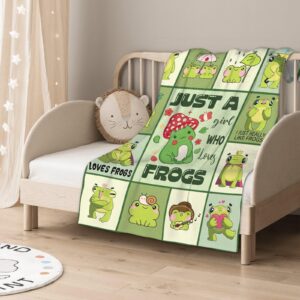 frog throw blanket is super soft and warm,the lightweight flannel blanket is for all-season use,a great choice for gifts 60"x50"for teen