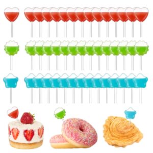 ronrons 150 pieces plastic cupcakes pipettes 3 shapes mini disposable squeeze dropper, 4ml liquid strawberry transfer injectors, shots tubes for jam chocolate ice cream heart star flower