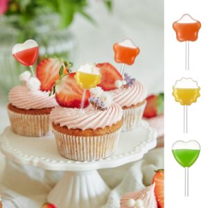 RONRONS 150 Pieces Plastic Cupcakes Pipettes 3 Shapes Mini Disposable Squeeze Dropper, 4ml Liquid Strawberry Transfer Injectors, Shots Tubes for Jam Chocolate Ice Cream Heart Star Flower