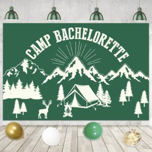 Camping Bachelorette Party Decorations, Retro Sage Green Balloon Garland Arch Kit Backdrop Sash, Camp Bridal Shower/Wedding/Engagement Party Decor Supplies