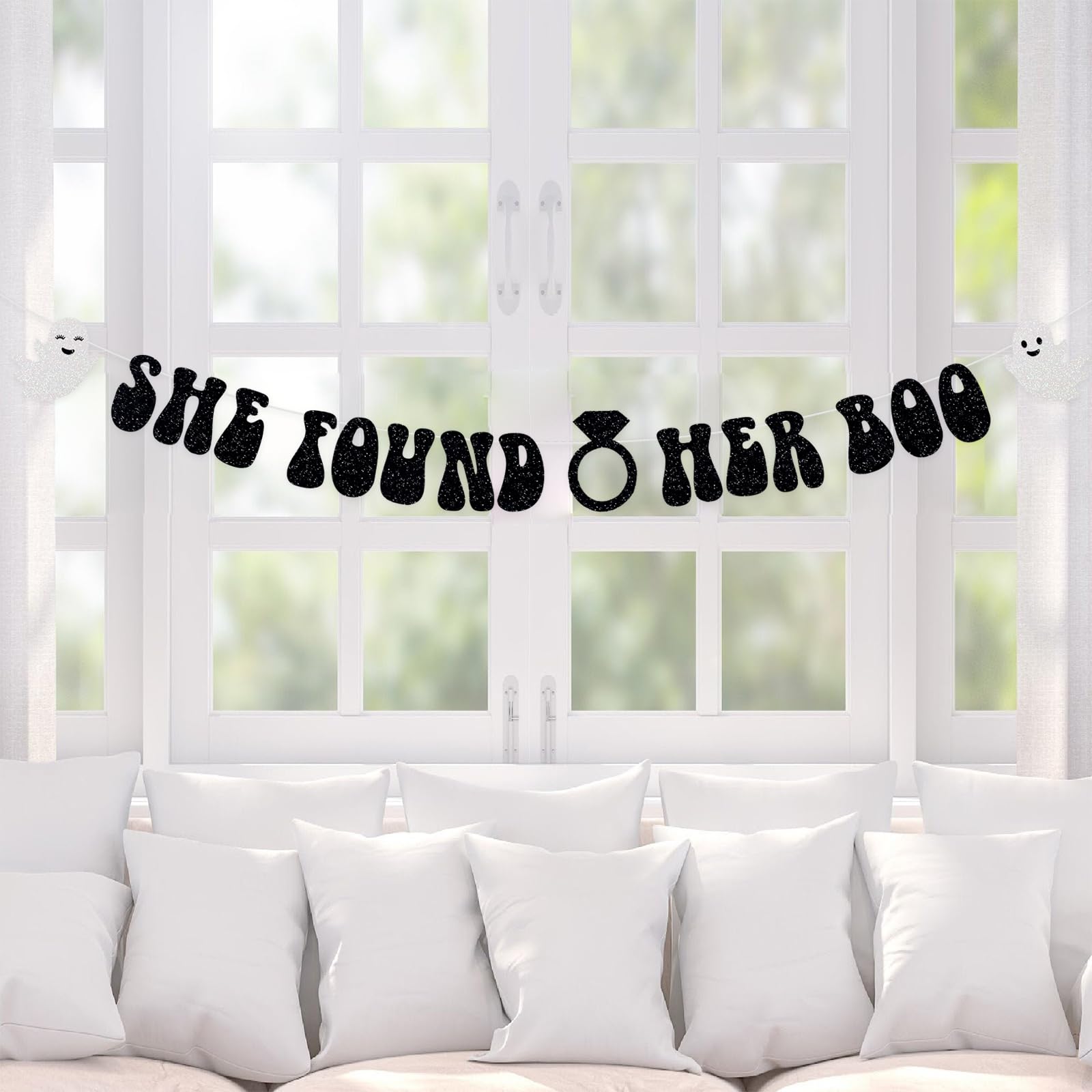 She Found Her Boo Halloween Bridal Shower Banner Boochelorette Ghost Garland Spooky October Bachelorette Party Decor