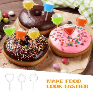 RONRONS 150 Pieces Plastic Cupcakes Pipettes 3 Shapes Mini Disposable Squeeze Dropper, 4ml Liquid Strawberry Transfer Injectors, Shots Tubes for Jam Chocolate Ice Cream Heart Star Flower