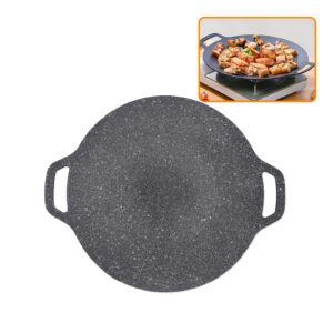 korean bbq grill pan, aluminum non stick korean grill pan, high heat conductivity griddle pan for barbecue, camping and other outdoor activities (30cm)