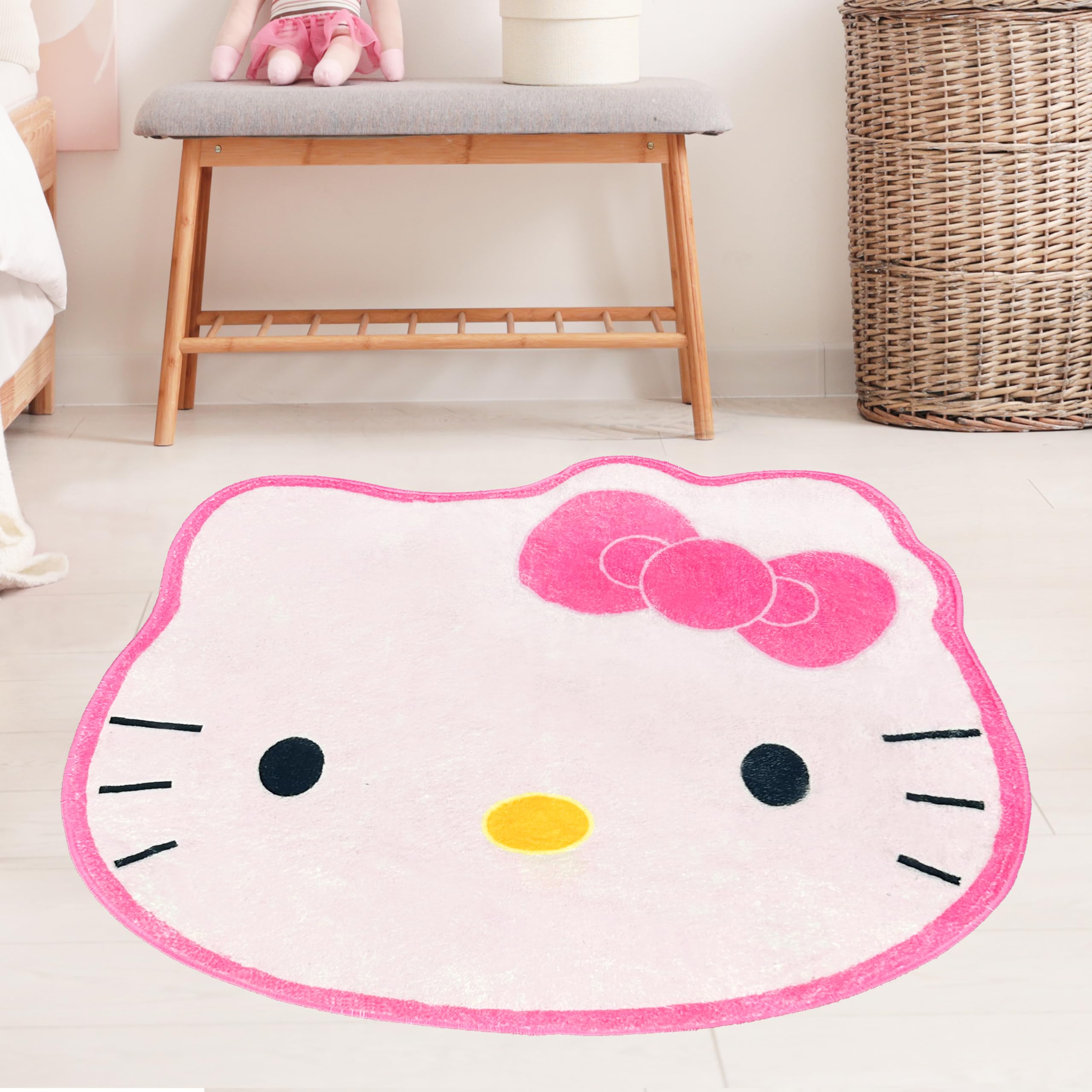 Hurig Super Soft Kitty Rugs Cute Area Rug for Room Decor Girls Bedroom Decoration Cashmere Mat