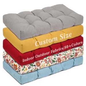 custom bench cushions,4" thick non-slip tufted bench cushion for indoor furniture,outdoor swing seat cushions,memory foam bench seat cushions,water resistant,piano garden patio pads