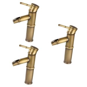 doitool 3 pcs bathroom accessories kitchen faucets with down sprayer kitchen sink faucet faucets for bath sinks bathtub faucet waterfall faucet wash basin mixer tap basin faucet all bronze