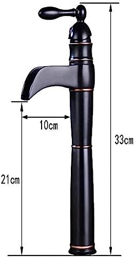 Kitchen & Bath Fixtures Taps Faucet,EuropUPC Black Ancient Faucet Above Counter Basin Hot and Cold Faucet Waterfall Bathroom Heightening Faucet