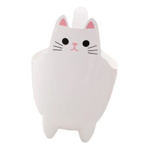 stobaza cat shaped trash can, white, plastic, 6 inch