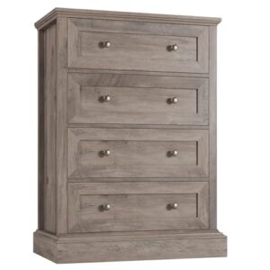 FACBOTALL 4 Drawer Dresser, Small Dresser with 4 Drawers, Chest of Drawers Hallway Living Room, Wash Gray