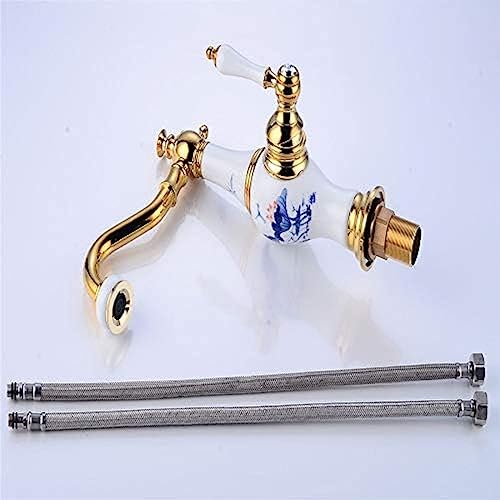 Kitchen & Bath Fixtures Taps Faucet,EuropUPC Basin Faucet Retro Bathroom Hot and Cold Faucet Wash Basin Rotating Faucet Under Counter Basin Faucet