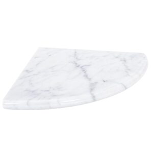 retheno 9 inch carrara white marble corner shower shelf, polished wall mounted stone corner shelf for bathroom