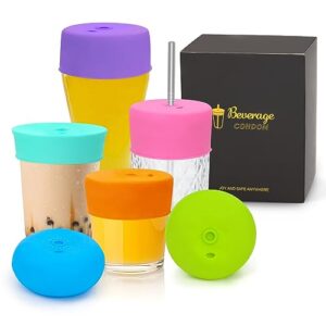 drink protection cover | 100% silicone and reusable, perfect for parties, bars or clubs, fits all cup sizes | stop worrying about beverage safety (6 colors)