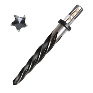 5/8” bridge construction reamer drill bit, m2 hss taper chucking reamer for steel alloy metal wood plastic, 1/2" non-slip shank, 5-spiral flutes car reamer, to align or enlarge holes, 16mm