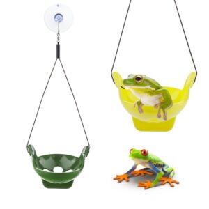 2 pack amphibian aquatic frogs habitats with suction cup for toad frog tadpole tree frog small aquatic animals