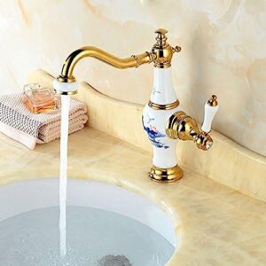 Kitchen & Bath Fixtures Taps Faucet,EuropUPC Basin Faucet Retro Bathroom Hot and Cold Faucet Wash Basin Rotating Faucet Under Counter Basin Faucet