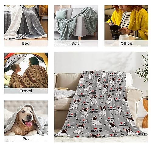 Lynnezilla French Bulldog Blanket - French Bulldog Gifts for Dog Lovers - Frenchie Decor for Couch Sofa Bed for All Seasons - Gifts for Frenchie Lovers - 40"x50" Frenchie Lover Gift for Boys Girls