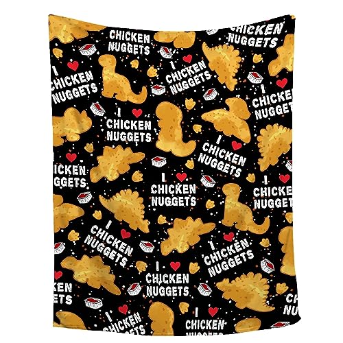 Chicken Nuggets Blanket - Ultra Soft Dino Nugget Flannel Blanket for Kids - Funny Food Blanket Home Decor for Bed Couch Living Room - Novelty Gift for Boys Girls,40"x50" for Kids