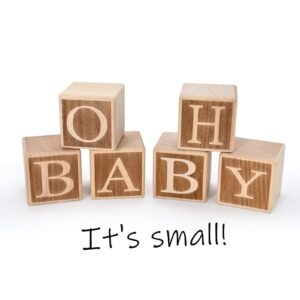 OH BABY Sign Little Blocks (Wooden/Small2.0") for Baby Shower Party Table Centerpiece Decoration, Gender Reveal Letters Guestbook Keepsake