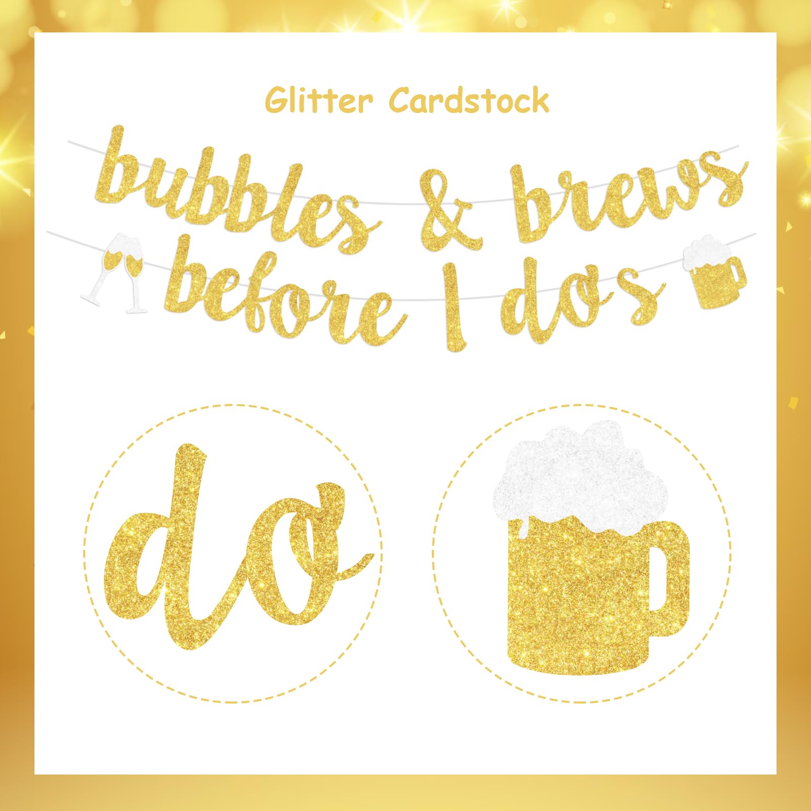 Bubbles & Brews Before I Do’s Banner for Bachelorette Party Bridal Shower Decorations Engagement Wedding Supplies