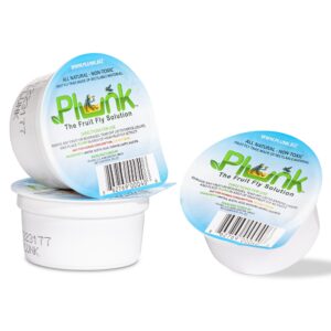 plunk fruit fly trap – 3-pack – all natural, non-toxic indoor solution for home kitchen – safe, recyclable material, easy to use & effective