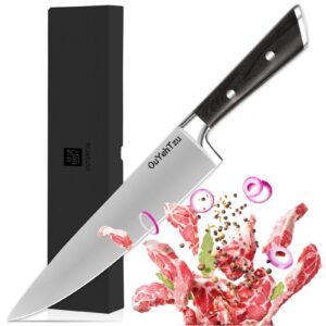 ouyehtzu 8 inch chef knife, sharp japanese high carbon steel kitchen knives, professional cooking knife with sandalwood handle