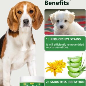 Pet Tear Stain Wipes - Dog Tear Stain Remover, Dog Eye Wipes, Gentle Formula for Cats & Dogs, Fast Care for Clean Fur (Large Size 120ct)