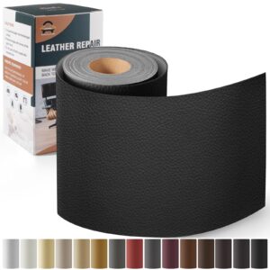 oaz leather repair kit for furniture 4"x 63" leather tape repair patch self adhesive sofa vinyl repair patch kit for car seat,couch,boat seat,chair - black