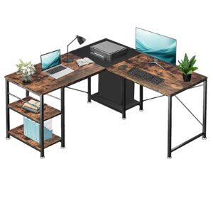 lodreke lshaped desk computer desk, double-sided computer corner table, space-saving workstation, modern computer gaming desk, 23.6wide borderless frame59”d x 59”w x 29.9”h