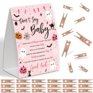 halloween pink ghost shower decorations,don't say baby baby shower game,gender neutral baby shower decorations,small clothespin game,baby shower ideas,baby shower games 50 guest,fall party games