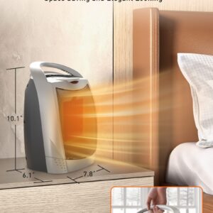 GiveBest Space Heaters for Indoor Use, Portable Heater with Thermostat, 1-12H Timer, Eco Mode, 1500W PTC Ceramic Fast Safety Heat for Office Bedroom Home