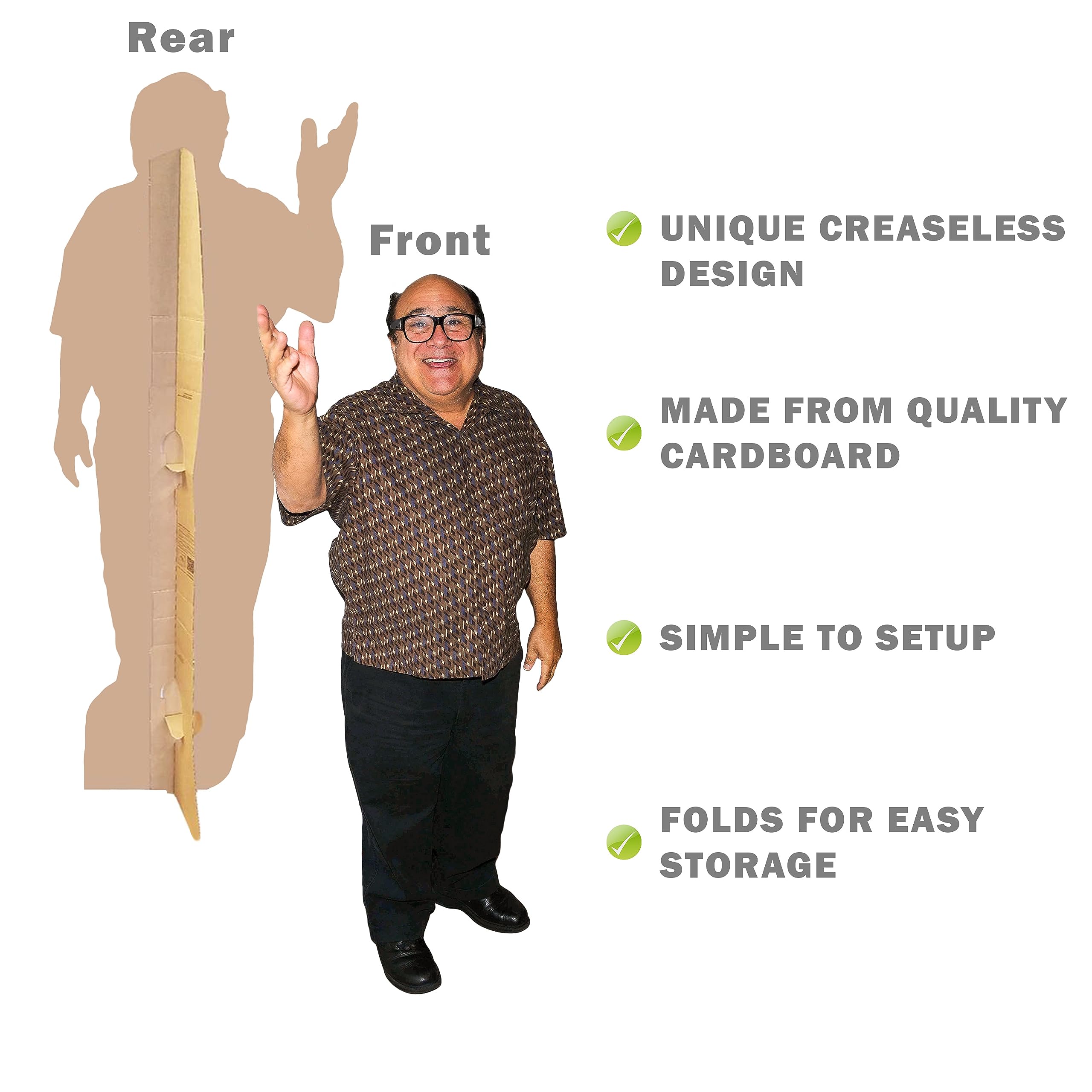 Novelty Native Danny Devito Life Size Standup Cardboard Cutout Standee (Creaseless Edition)