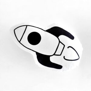 Casa Ollie Velvet Rocket Shaped Pillow - Space Decor for Boys Room - Spaceship - Rocket Ship Nursery Decor - Cute Pillows - Fun Throw Pillows - Fun Pillows - Space Ship - Space Pillow