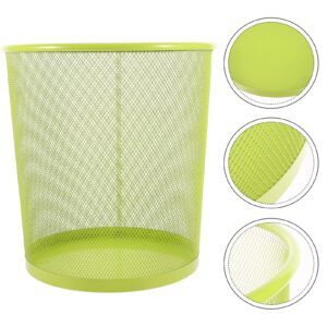 MAGICLULU Mesh Waste Basket Round Trash Can Open Top Wastebasket Recycling Bins Garbage Waste Basket Metal Trash Bin for Home Office Workspace Green