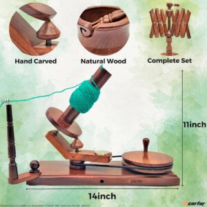 Carfar Wooden Yarn Winder Complete Set for Knitting and Crocheting Handmade Natural Wood Yarn Winder Combo